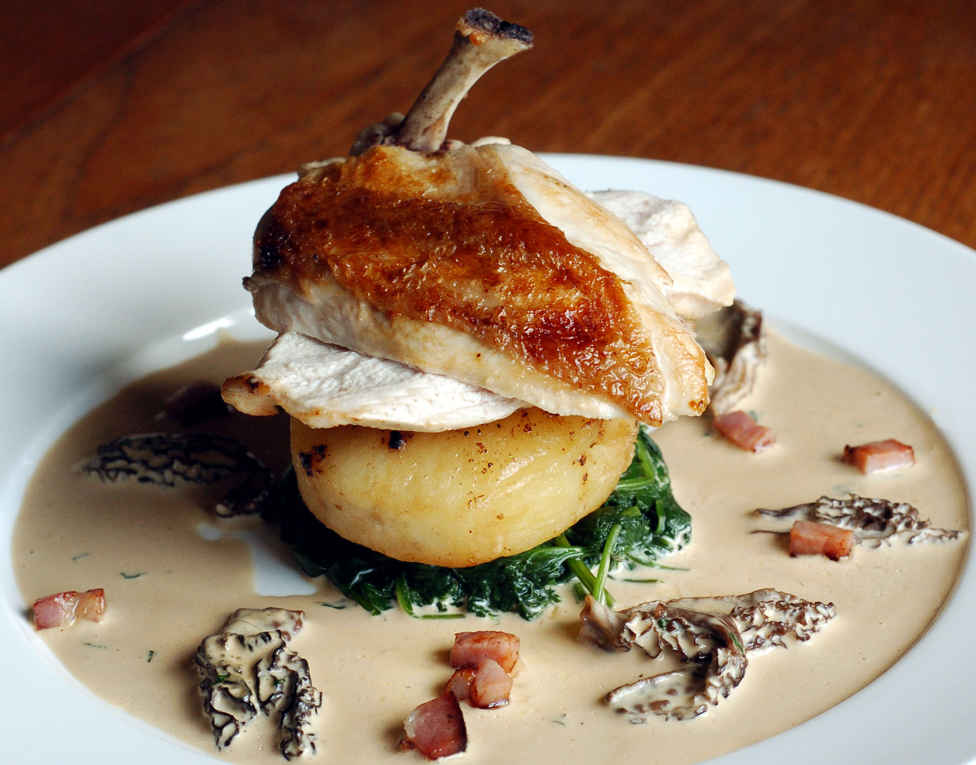 Chicken with Morels and Country Ham – Chef Kevin Ashton