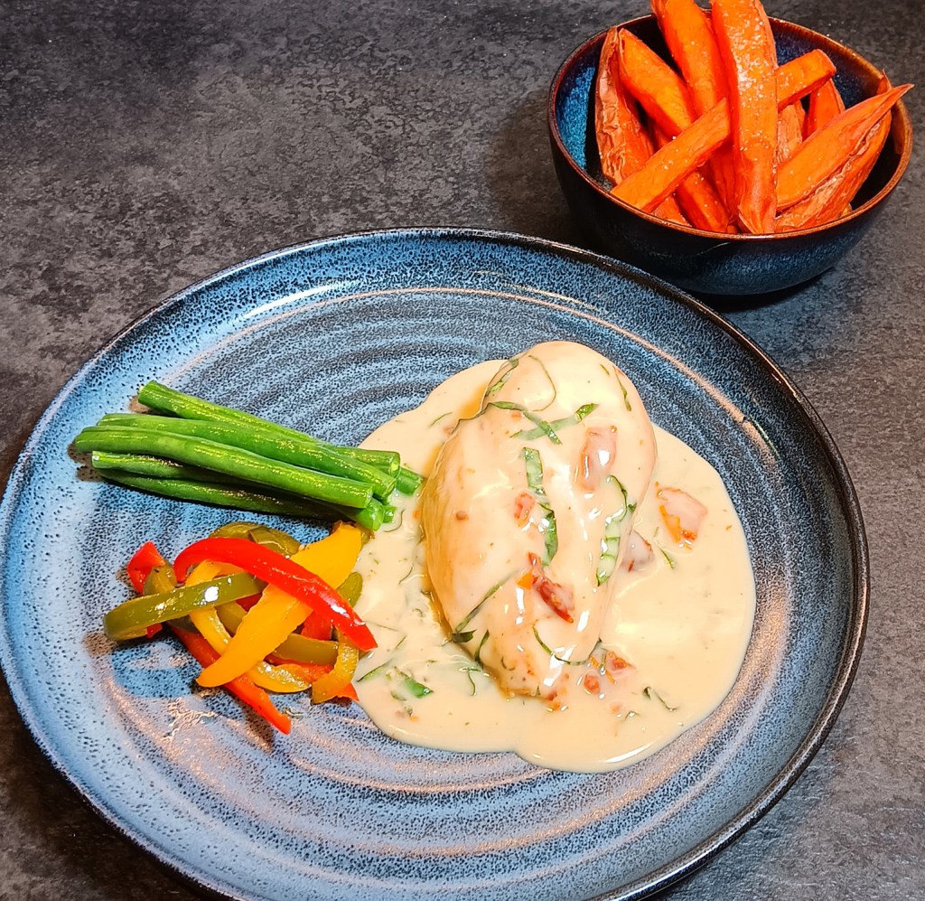 Chicken Velouté with basil & sundried tomatoes – Chef Kevin Ashton