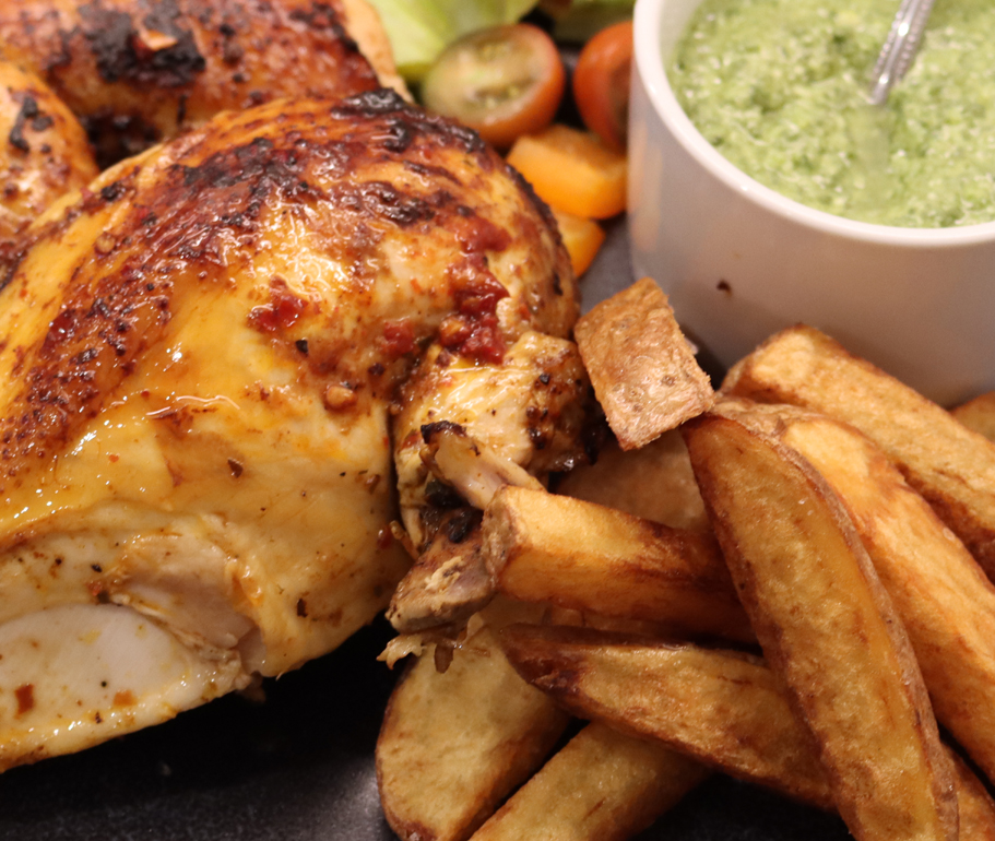 Peruvian Roast Chicken with Green Sauce – Chef Kevin Ashton